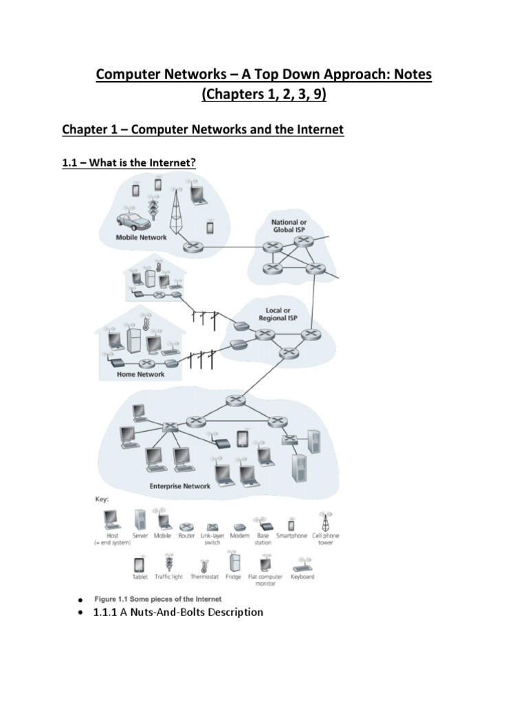 Computer Networks - A Top Down Approach: Notes (Chapters 1, 2, 3, 9 ...