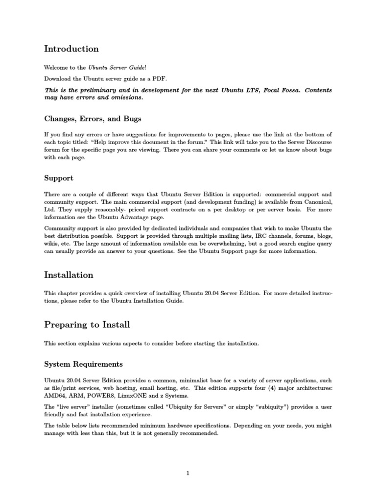 Ubuntu Server Guide PDF | PDF | Booting | Operating System Technology