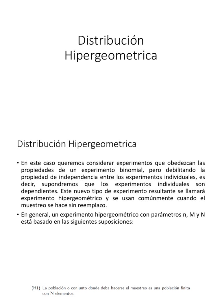 Distribución Hipergeométrica y Ejemplos | PDF | Distribución de ...
