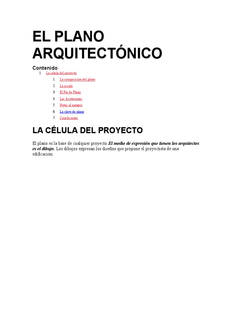 Partes Clave del Plano Arquitectónico | PDF | Dibujo | Diseño