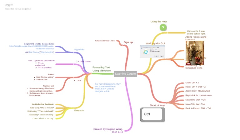 Using The Help: Learning Coggle | PDF | Icon (Computing) | Graphical ...