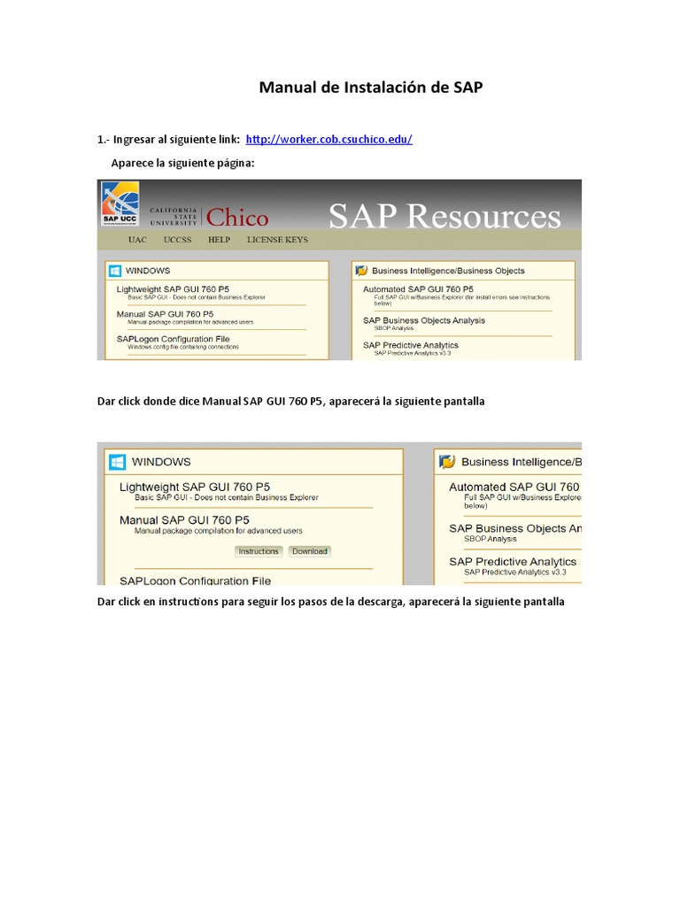 Manual de Instalacion de SAP GUI 760 P5 | PDF | Crecimiento personal y ...