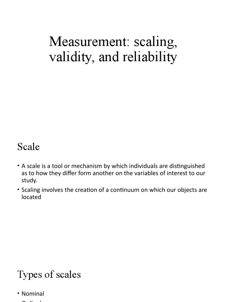 Chapter 12 Measurement Scaling Validity and Reliability | PDF | Career & Growth