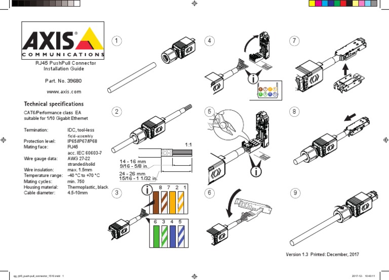 Rj45 Pushpull Connector Installation Guide Part. No. 39680 | PDF ...