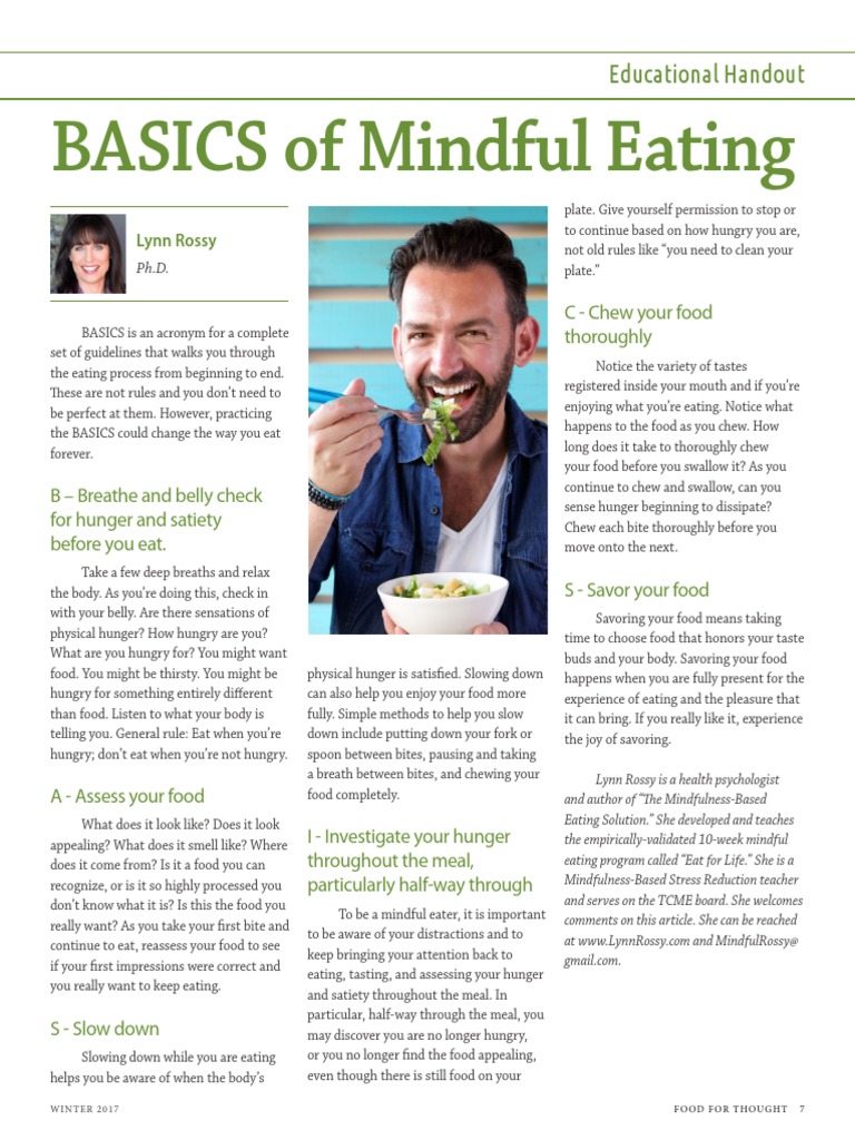 BASICS of Mindful Eating: Educational Handout | PDF | Taste | Eating