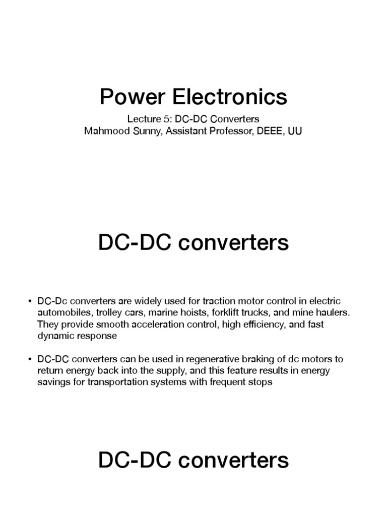 DC-DC Converters Overview and Types | PDF | Power Engineering ...