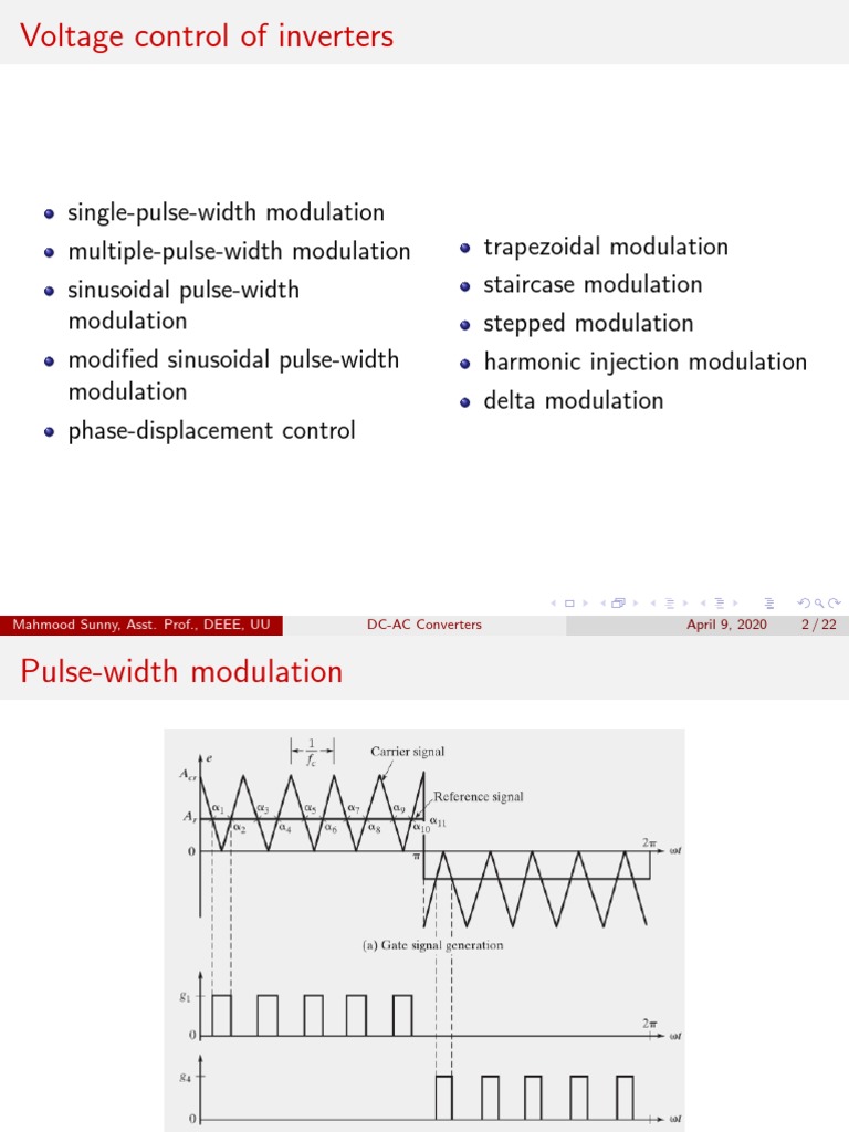 Pulse Width Modulation PDF | PDF | Power Inverter | Modulation