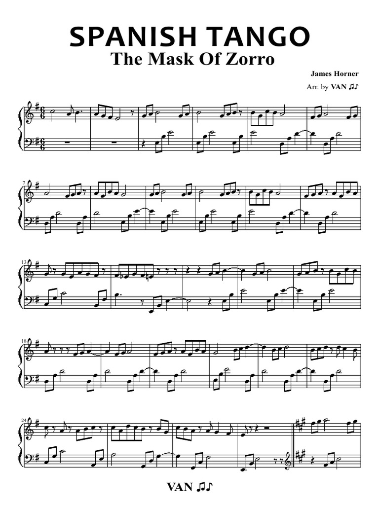 The Mask of Zorro - Spanish Tango | PDF | Language Arts & Discipline ...