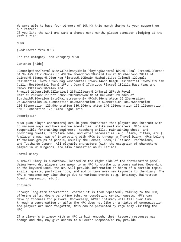 Mabinogi NPCs | PDF | Plays Based On European Myths And Legends ...