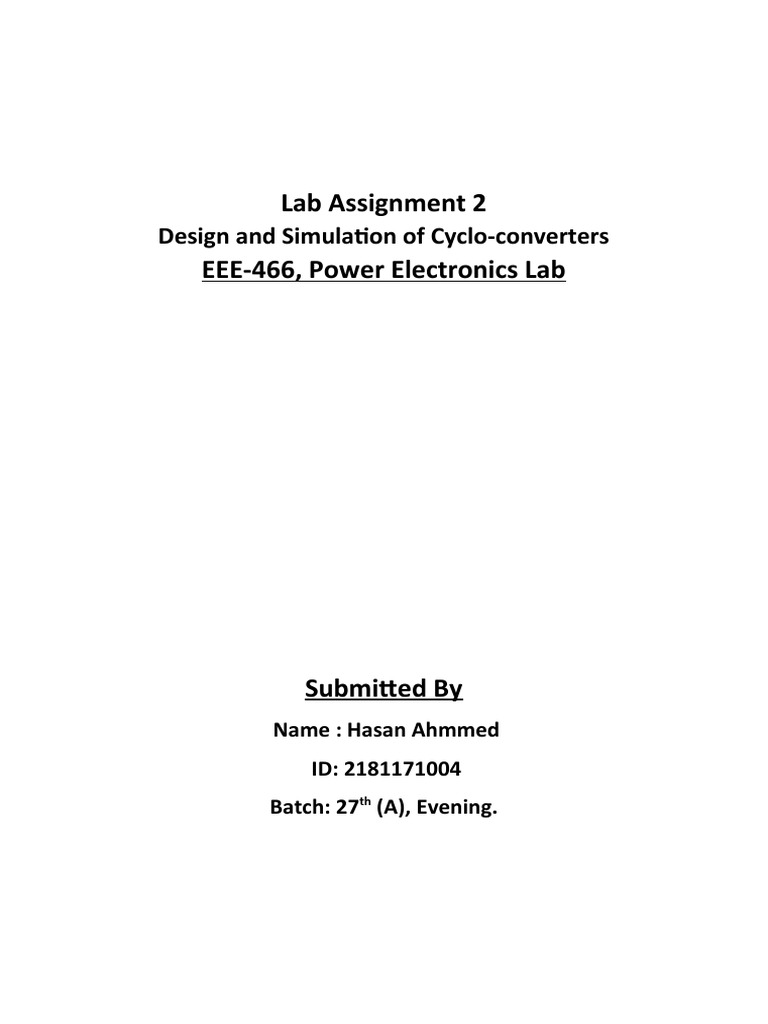 Cyclo-converter Design & Simulation | PDF