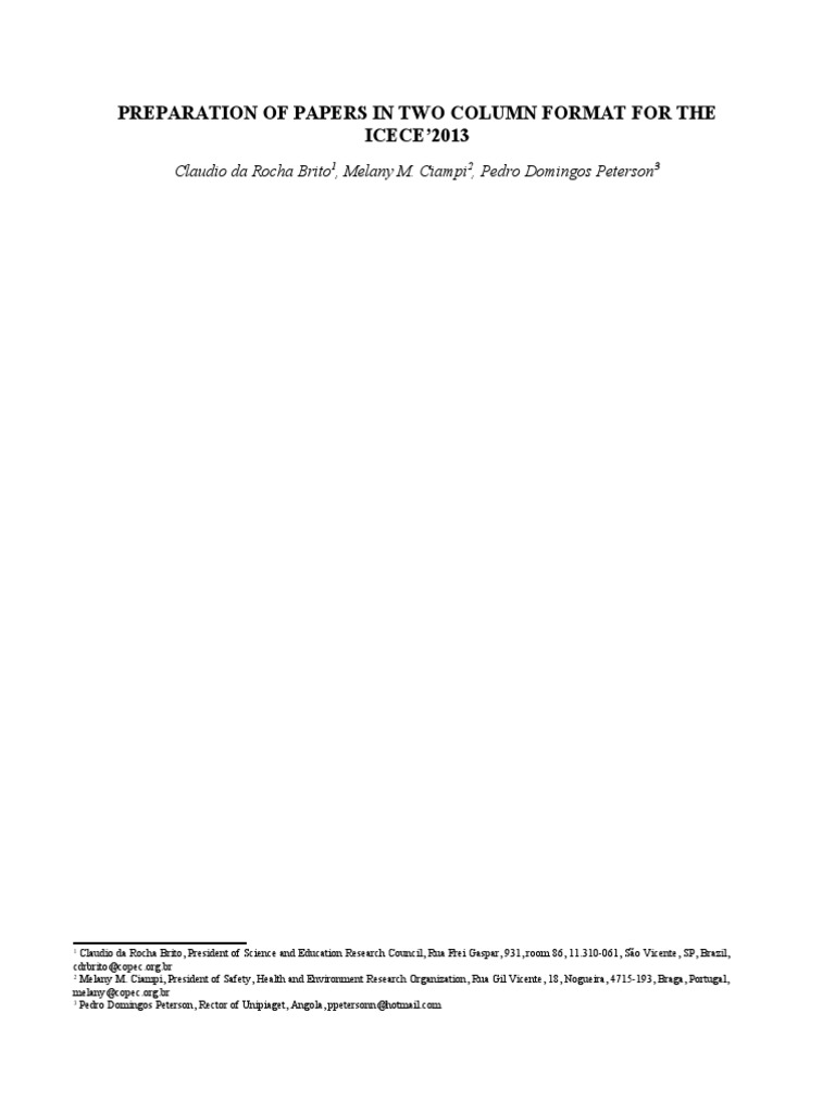 Preparation of Papers in Two Column Format For The ICECE'2013 | PDF ...