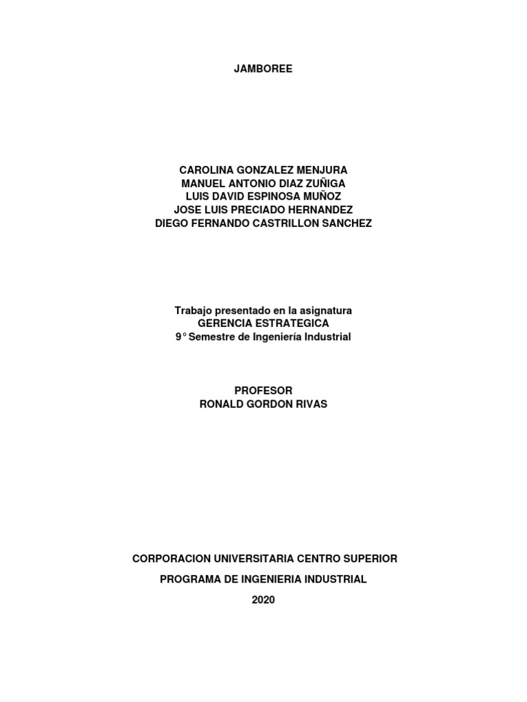 Gerencia Estrategica Jamboree | PDF | Marketing | Calidad (comercial)