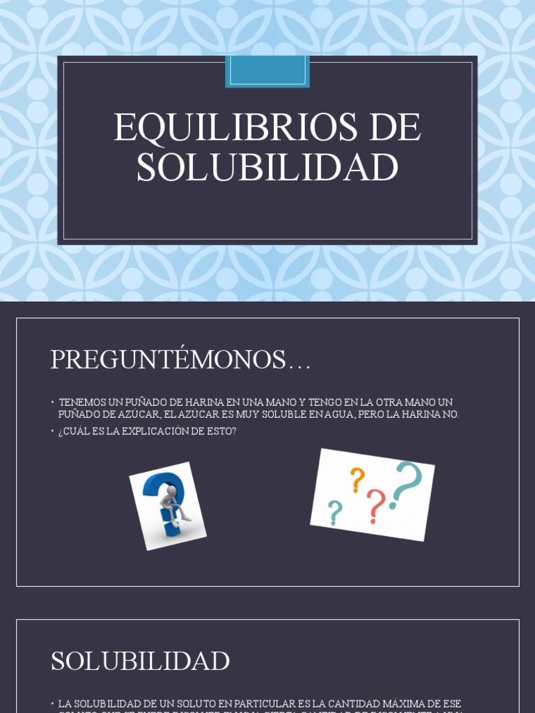 Equilibrios de Solubilidad | PDF | Solubilidad | Concentración