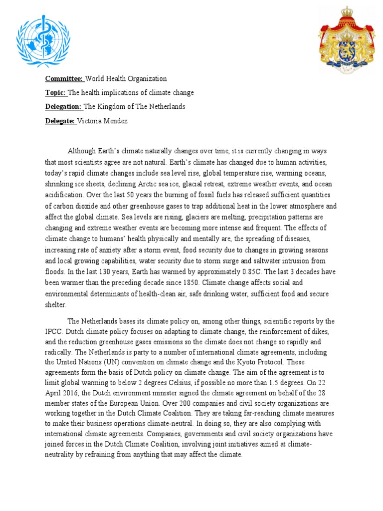 Climate Change Position Paper | PDF | Politics Of Global Warming ...
