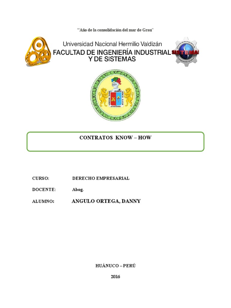 Contrato de Know How | PDF | Franquiciamiento | Constitución