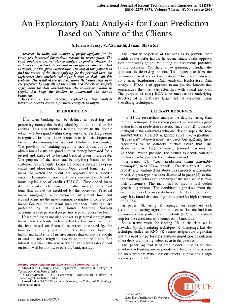 An Exploratory Data Analysis For Loan Prediction Based On Nature Of The