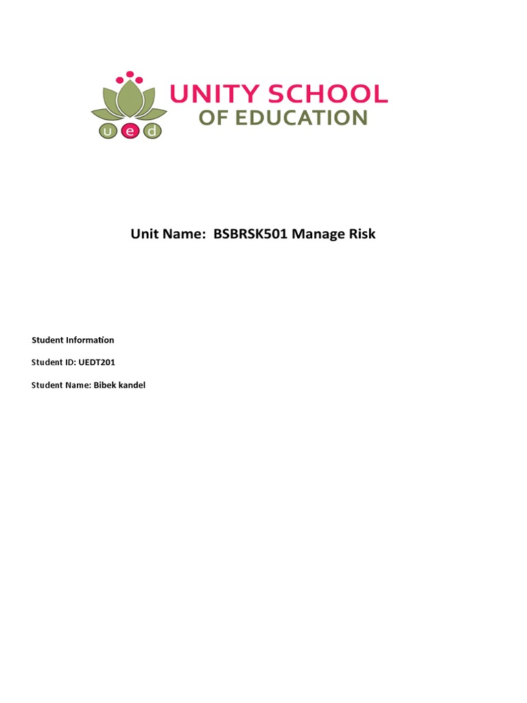 BSBRSK501 - Bibek Kandel Assignment | PDF | Risk | Risk Management