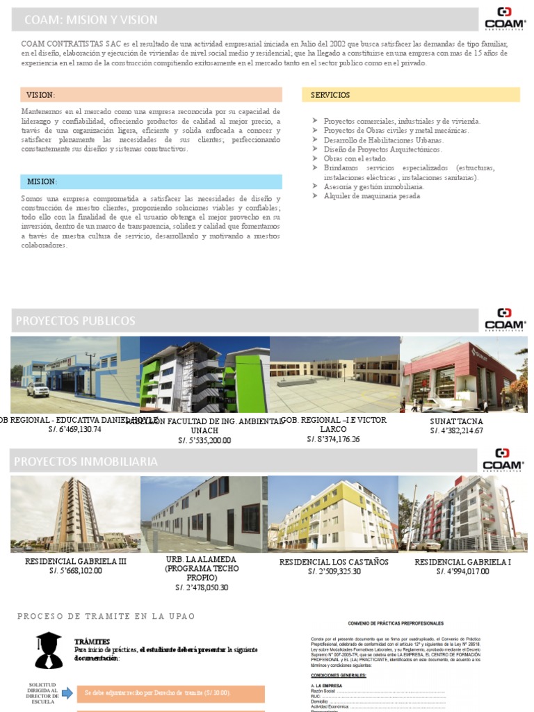 Misión y Visión de COAM Contratistas SAC | PDF | Diseño | Business