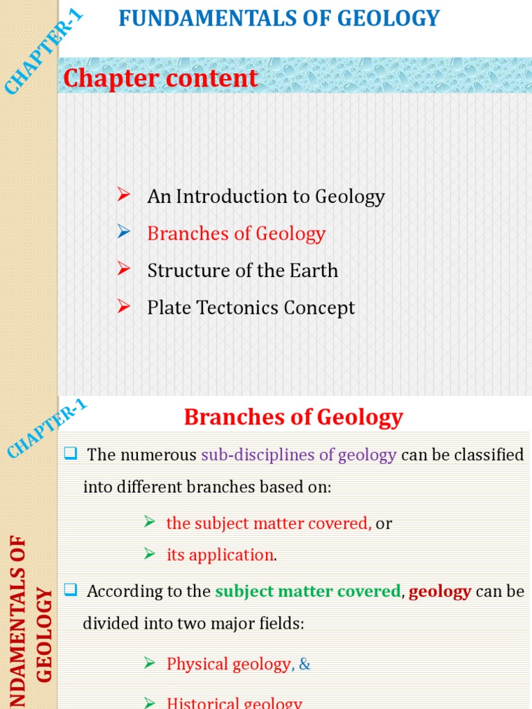 Lecture 1 - 2 Branch of Geology | PDF | Structure Of The Earth | Geology