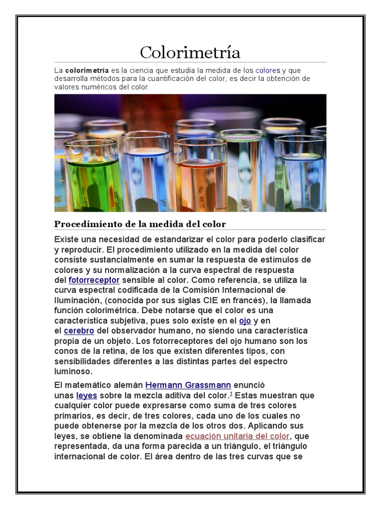 Colorimetría | PDF | Color | Qualia