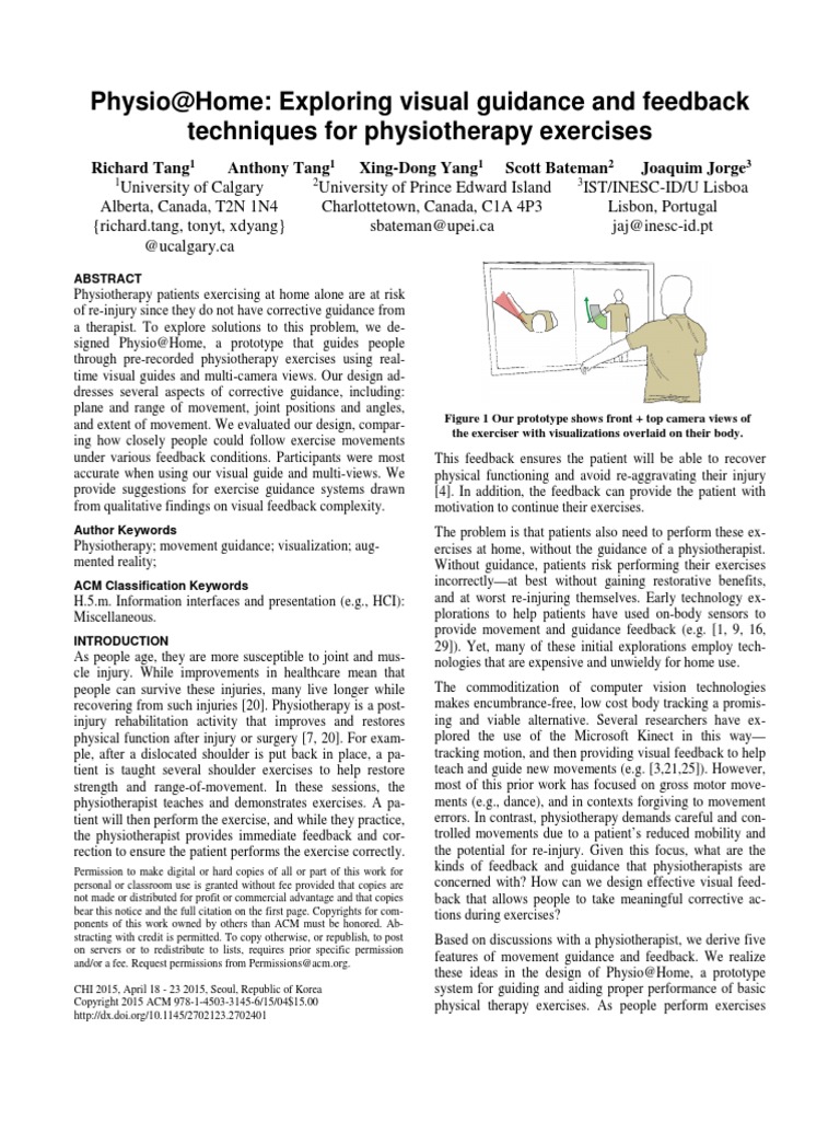 Physio@Home: Exploring Visual Guidance and Feedback Techniques For ...