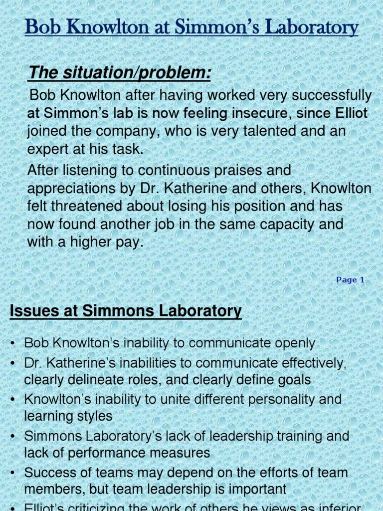 Bob Knowlton - Analysis | PDF | Interpersonal Relationships | Leadership