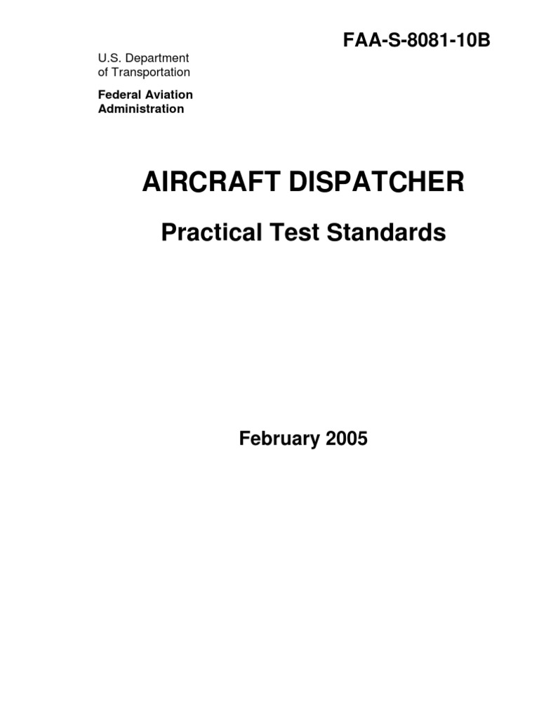 Aircraft Dispatcher: Practical Test Standards | PDF | Air Traffic ...