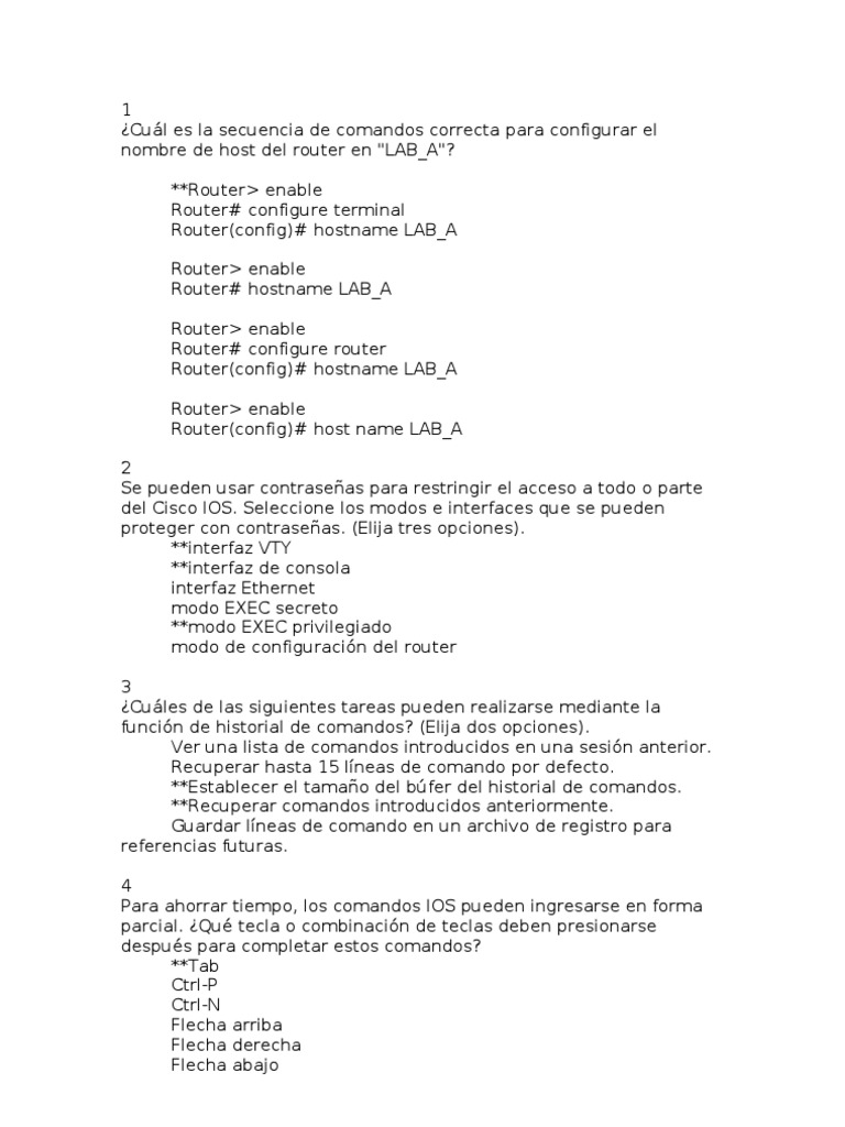 Examen Tema 5 Modulo 2 Ccna Pdf Dirección Ip Enrutador