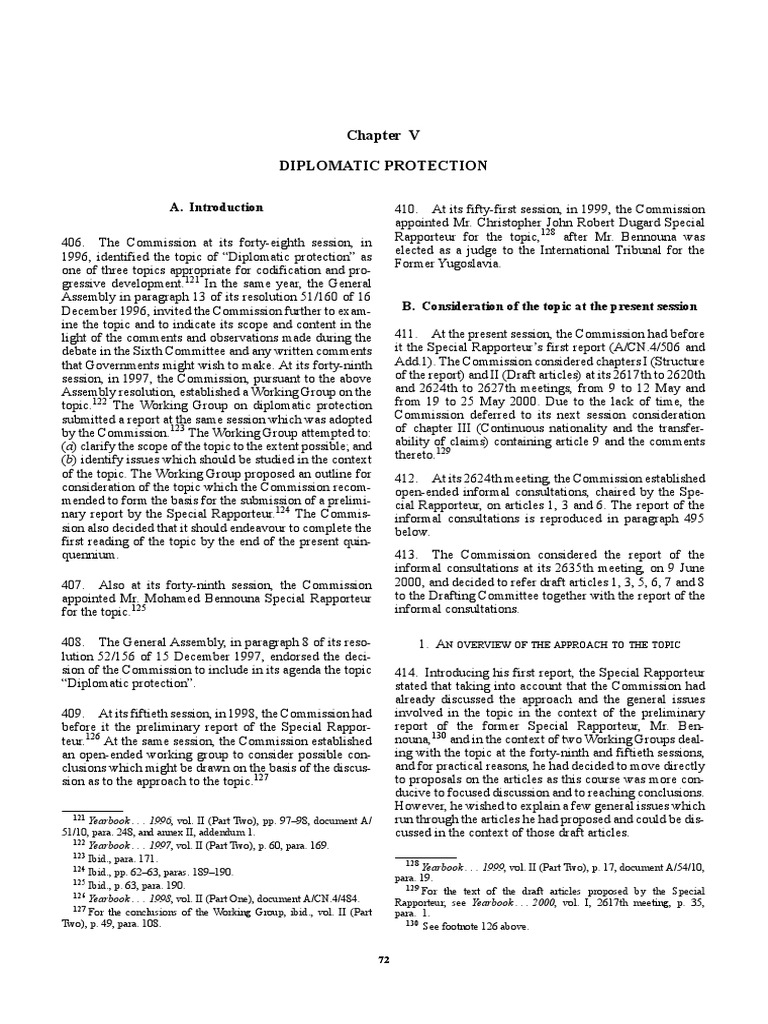 ILC Diplomatic Protection 2001 | PDF | International Law | Human Rights