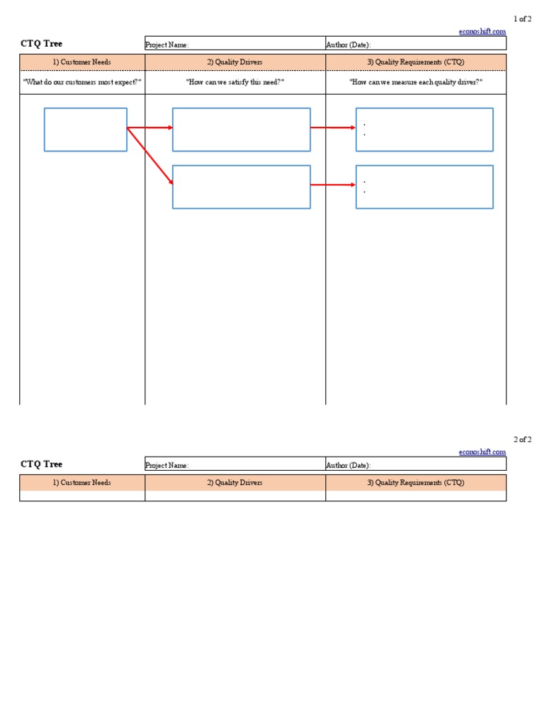 CTQ Tree Template 01 | PDF