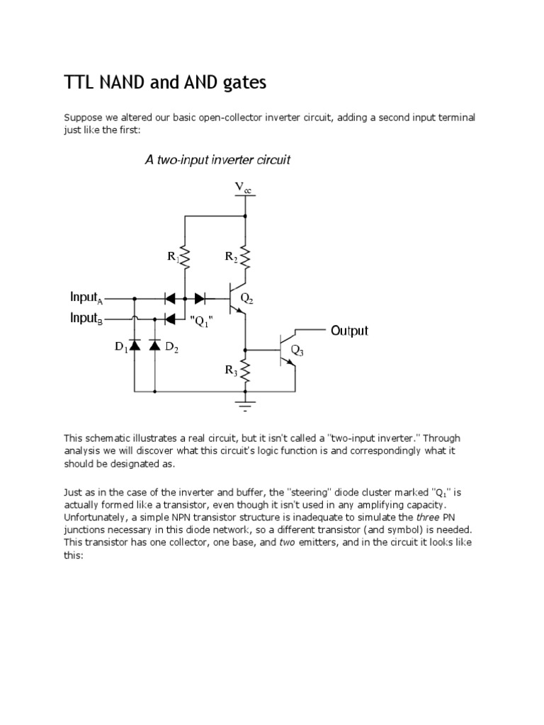 TTL Nand and and Gates PDF | PDF | Logic Gate | Electronic Circuits