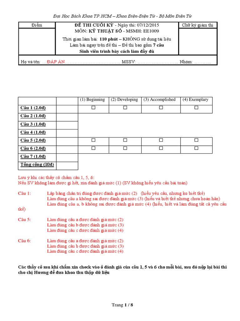 Thi KTS CQ 151 Solution Rev1 | PDF