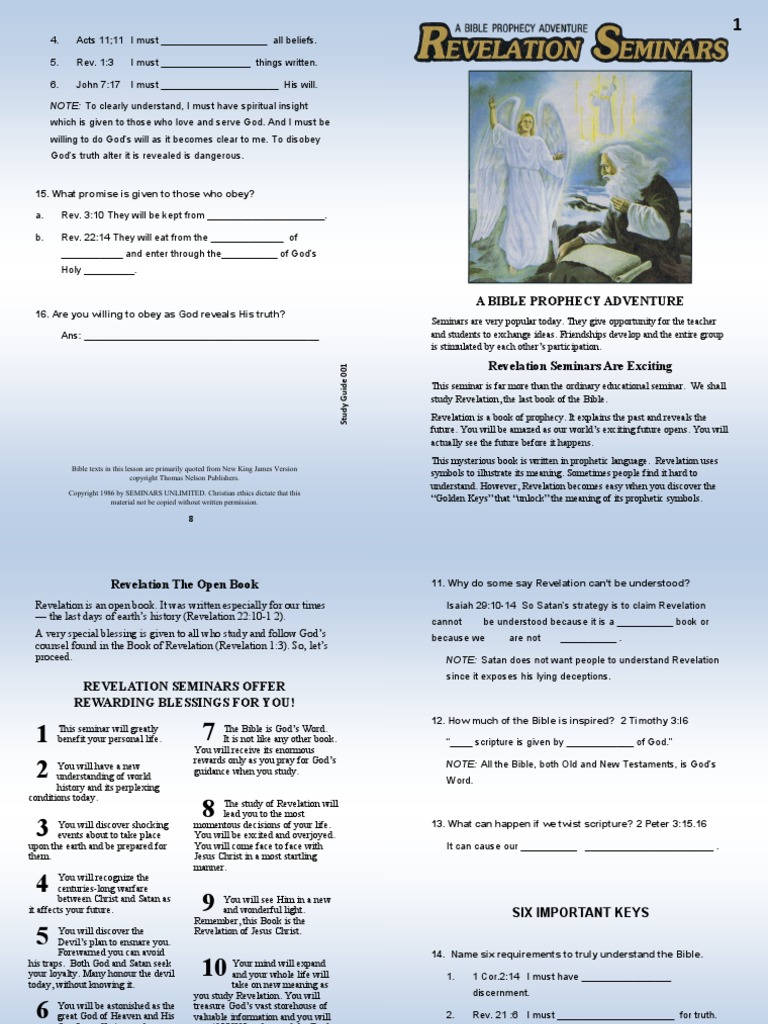 Revelation Seminar B01 | PDF | Book Of Revelation | Prophecy
