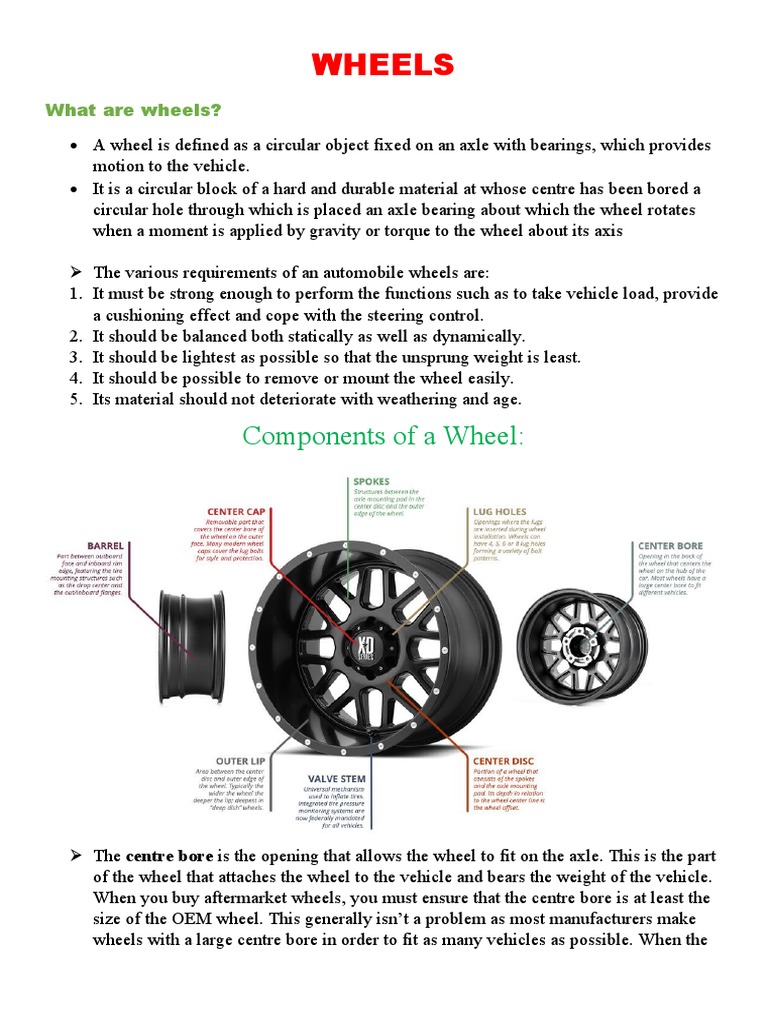 Wheels | PDF | Axle | Tire