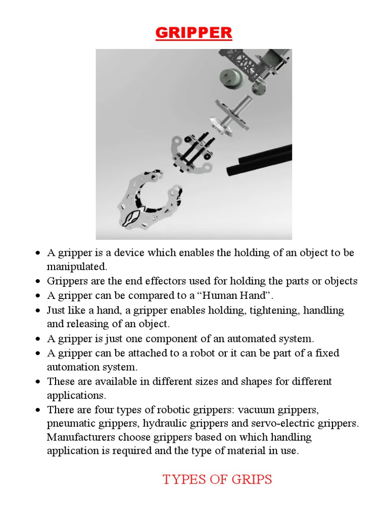 Gripper: Types of Grips | PDF | Tools | Manufactured Goods