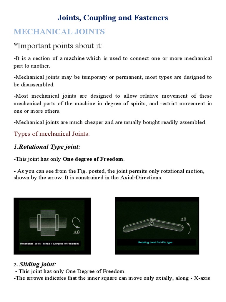 Joints Coupling Fasteners | PDF | Screw | Equipment