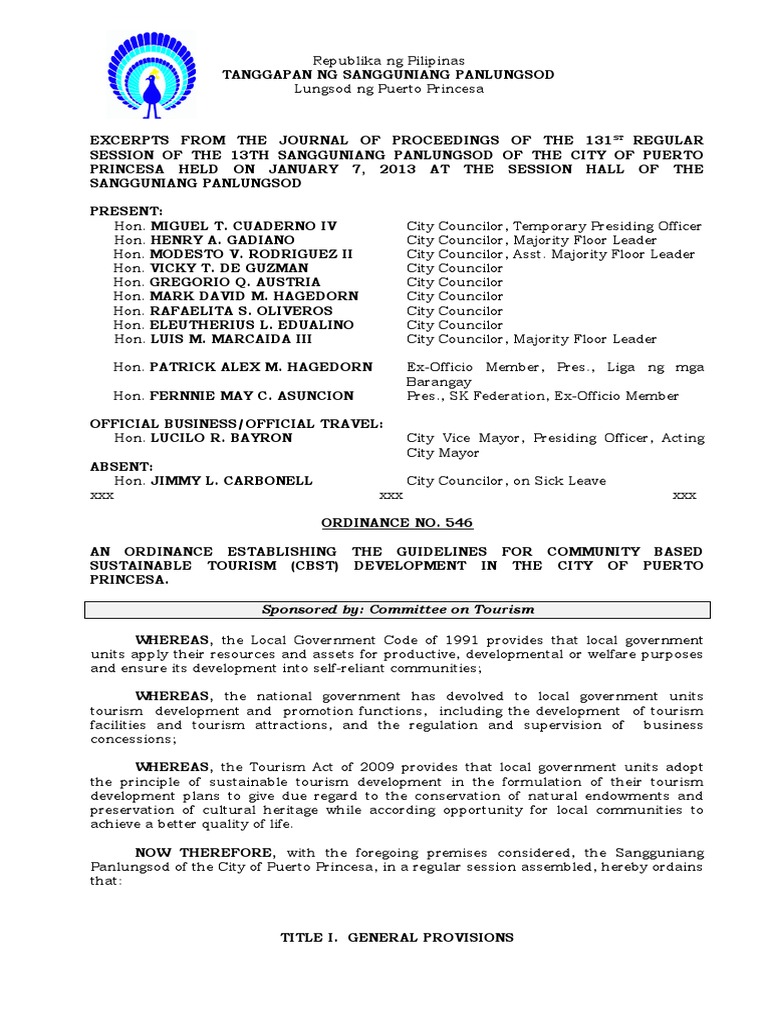 O-546 Guidelines For CBST | Download Free PDF | Tourism | Sustainability