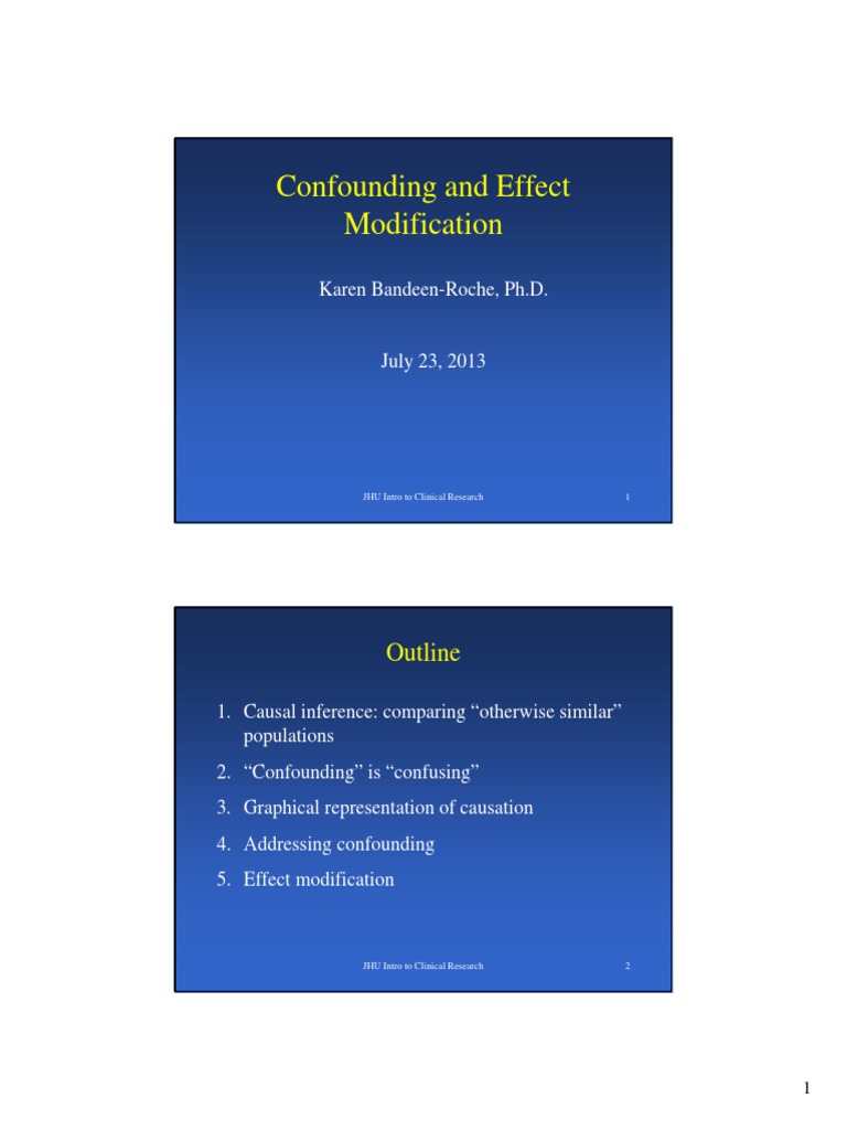 Confounding and Effect Modification: Outline | PDF | Confounding | Risk Factor