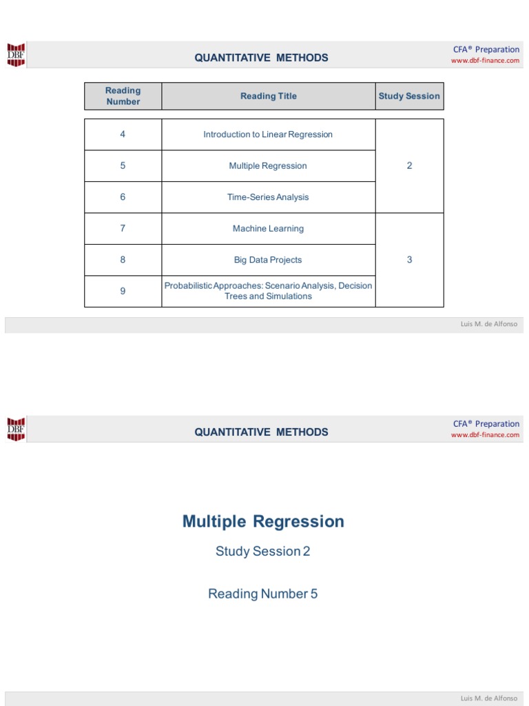 Quantitative Methods 2 Level II 2020 | PDF | Heteroscedasticity ...