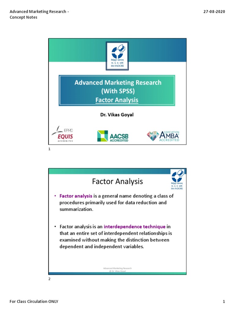 Factor Analysis of Marketing Research Variables | PDF | Factor Analysis ...