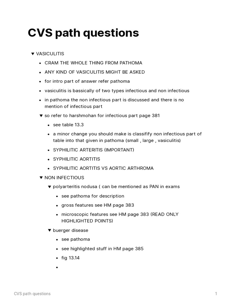 CVS Path Questions | PDF | Thorax (Human Anatomy) | Vascular Diseases