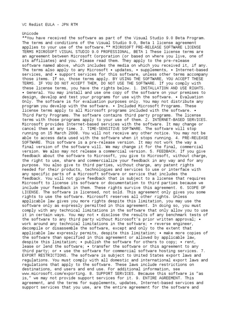 Eula 1041 | PDF | Software Release Life Cycle | Damages