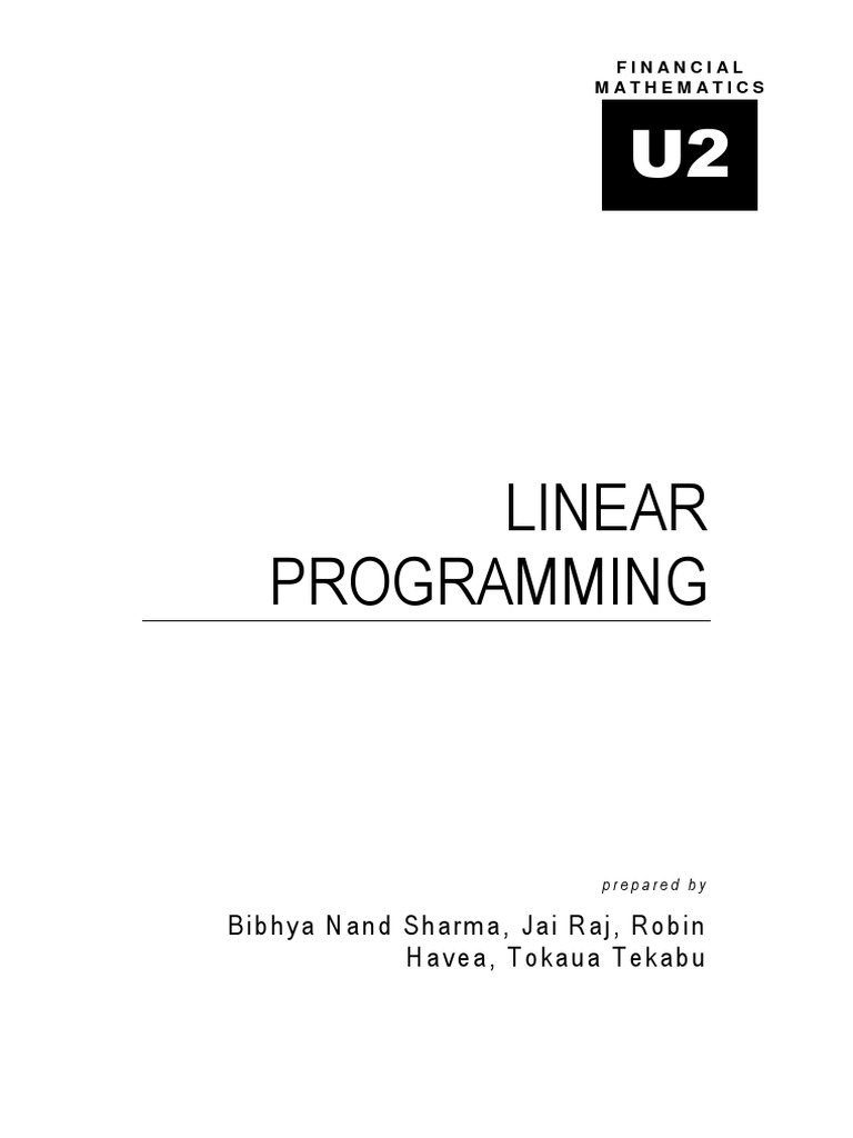 Reading For Linear Programming | PDF | Linear Programming | Inequality (Mathematics)
