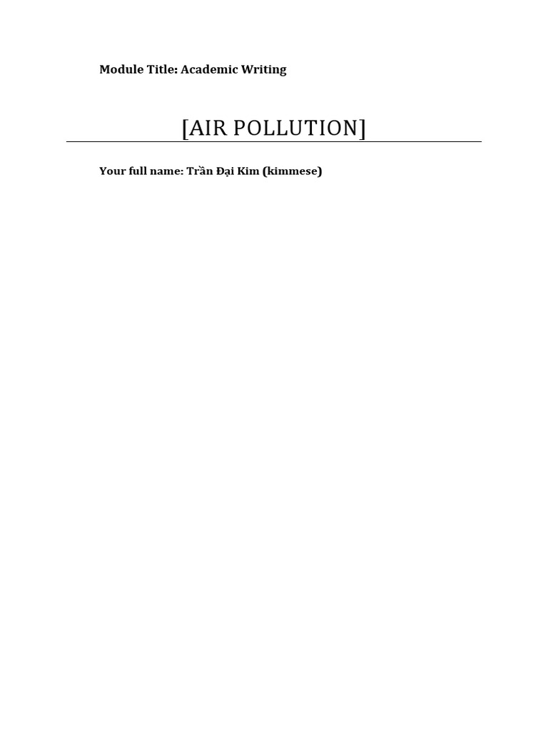 (Air Pollution) : Module Title: Academic Writing | PDF