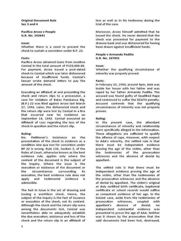 Original Document Rule | PDF | Evidence | Prosecutor