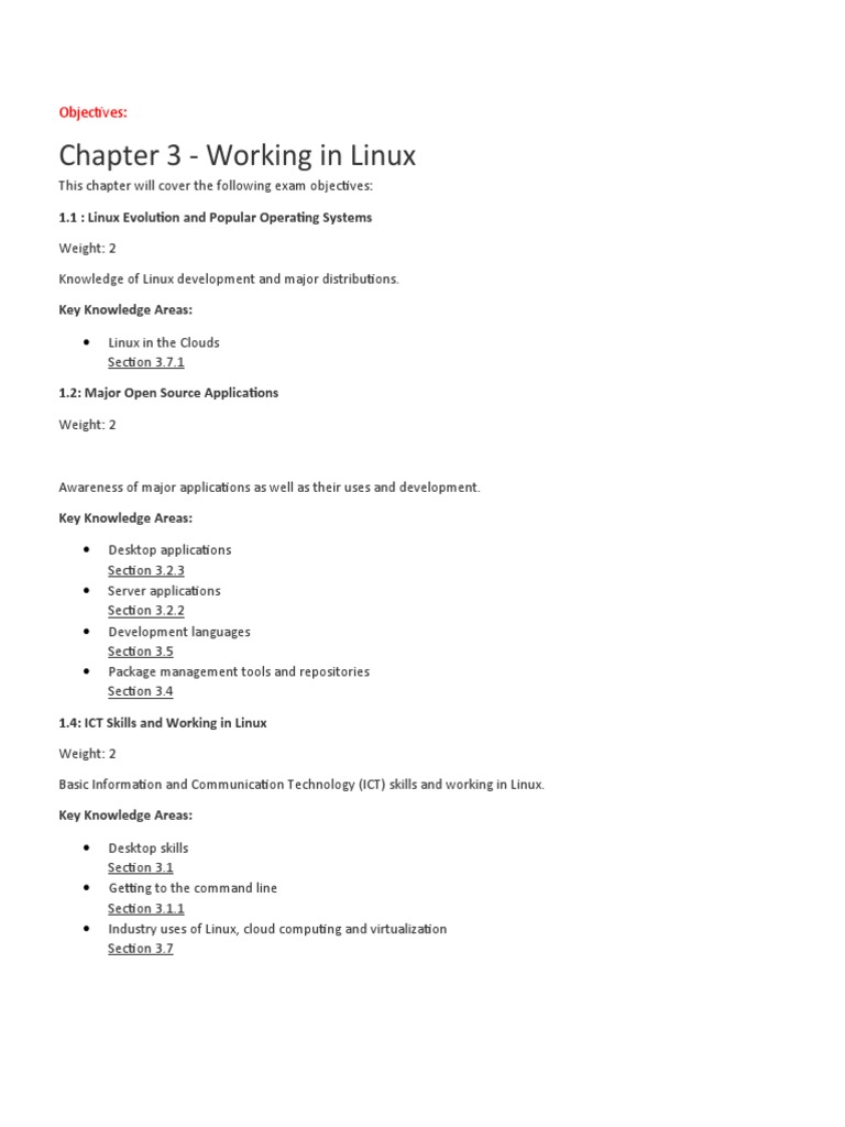 Chapter 3 - Working in Linux: Objectives | PDF | Java Virtual Machine ...