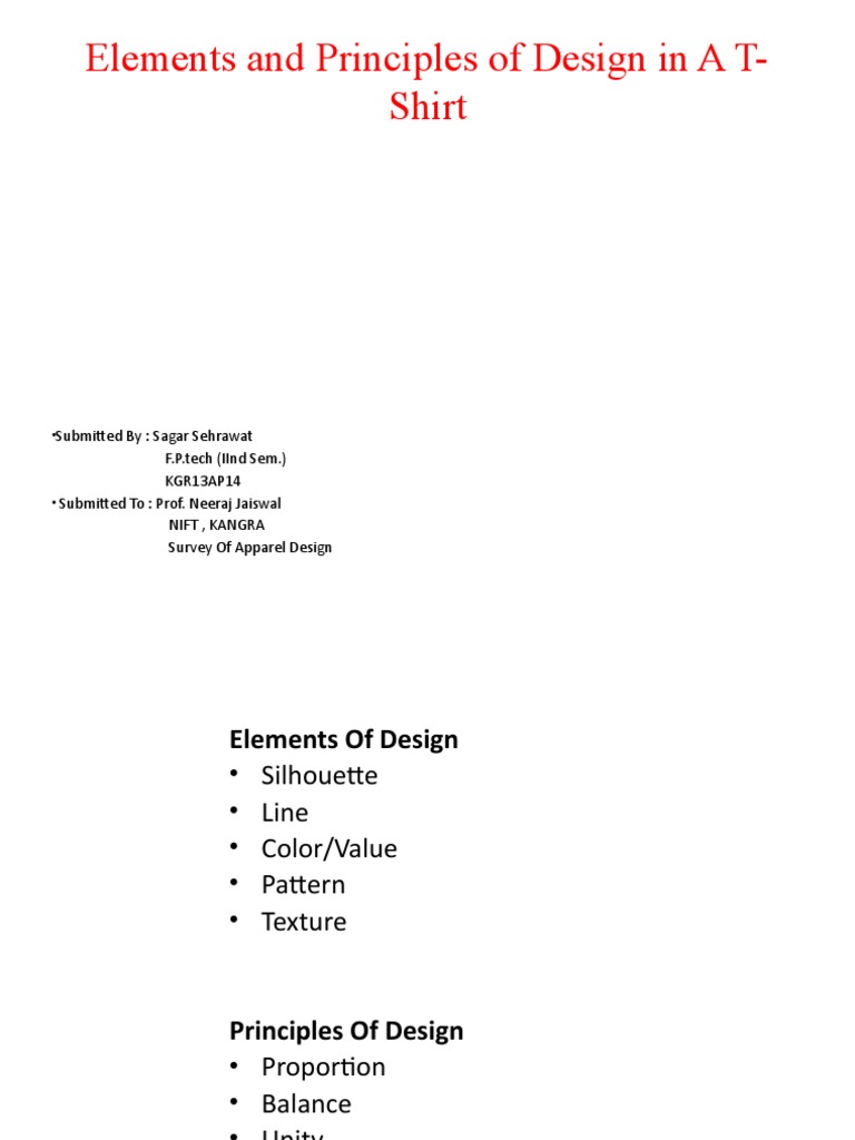 T-Shirt Design: Elements & Principles | PDF | T Shirt | Color
