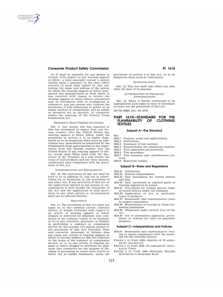 16 CFR 1610 PDF | PDF
