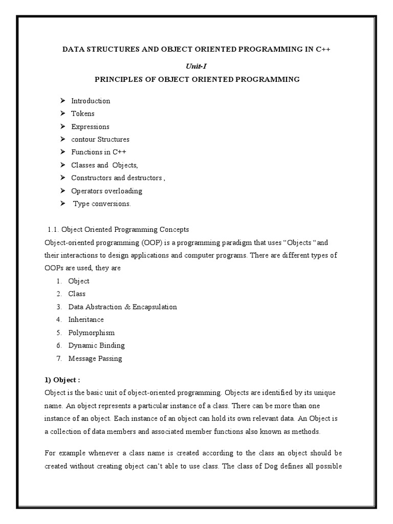 Data Structures And Object Oriented Programming In C Unit I 3054