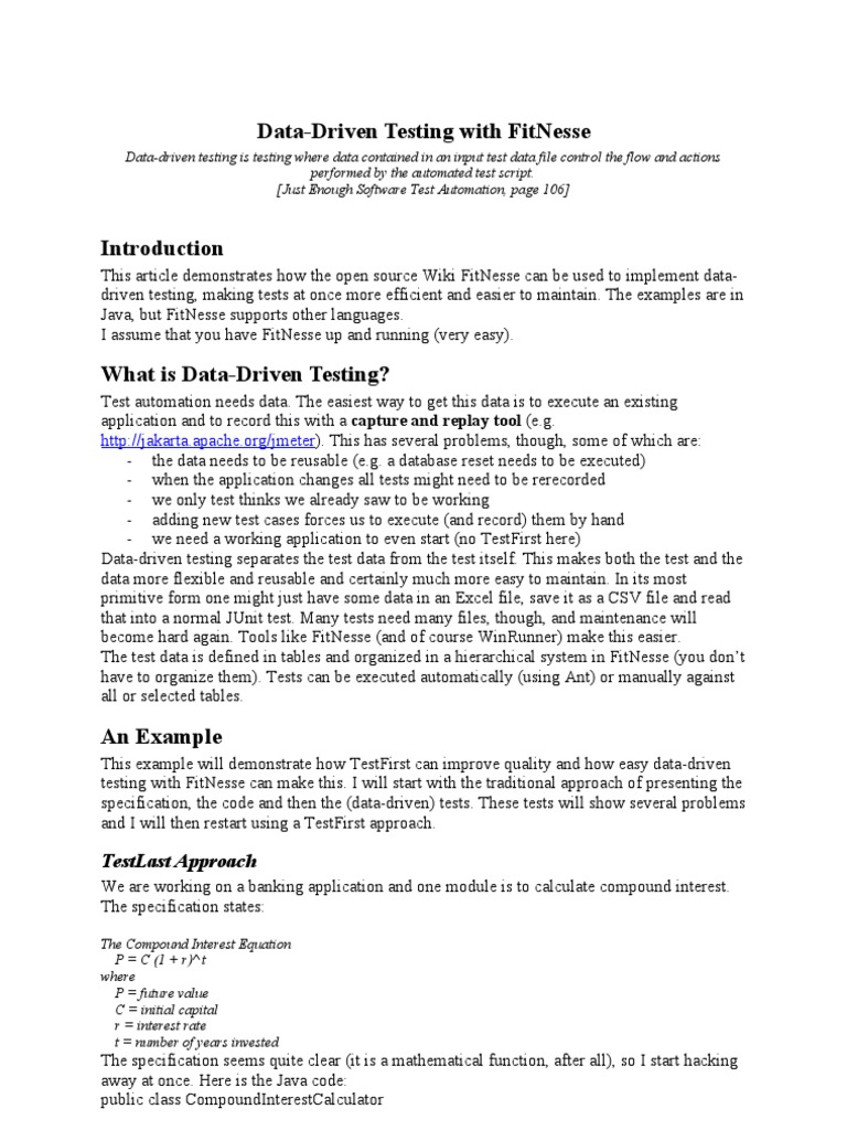 Data Driven Testing Pdf Computer Engineering Information Technology Management